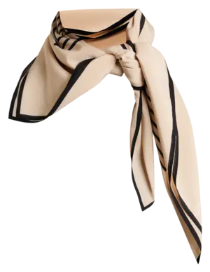 TOTEME Monogram Silk Twill Scarf - Beige
