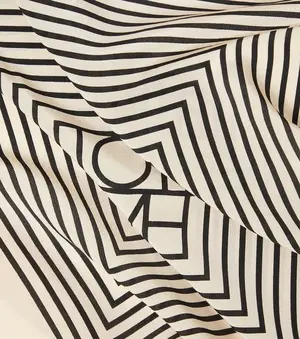 TOTEME Monogram Silk Twill Scarf - Beige