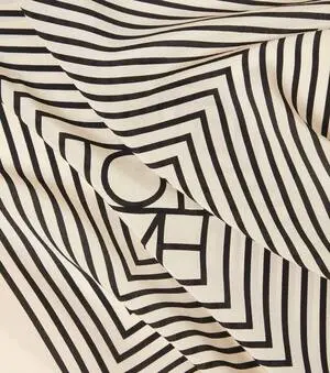 TOTEME Monogram Silk Twill Scarf - Beige