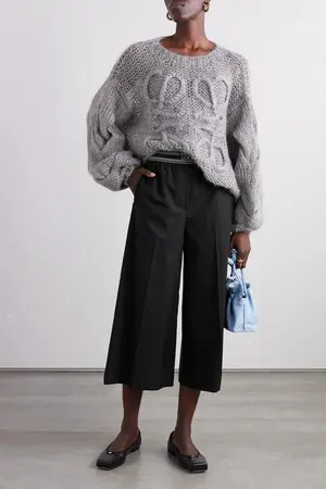 Loewe Jacquard-trimmed Wool Culottes