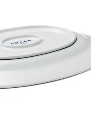 Prada Small Porcelain Plate With Checkerboard Motif