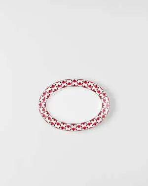 Prada Small Porcelain Plate Black/red