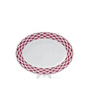 Prada Large Porcelain Serving Plate Vienna Red - Black