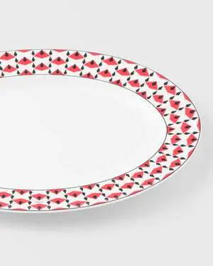 Prada Large Porcelain Serving Plate Vienna Red
