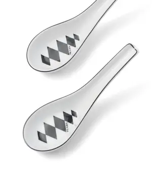 Prada Set Of Two Porcelain Spoons Checkerboard