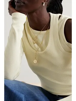 FOUNDRAE Pause Medium Mixed Belcher Extension 18-karat Diamond Necklace