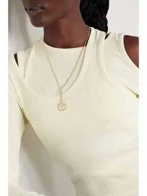 FOUNDRAE Pause Medium Mixed Belcher Extension 18-karat Diamond Necklace