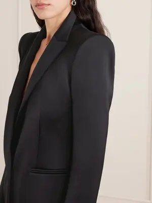 Galvan Sculpted Satin Blazer - Black
