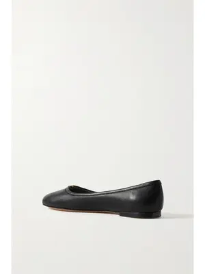 Chloé Net Sustain Marcie Embellished Leather Ballet Flats - Black