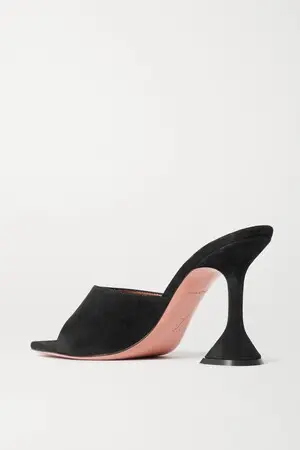 Amina Muaddi Lupita Suede Mules - Black