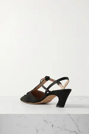 Chloé Oli Crystal-embellished Satin Point-toe Pumps
