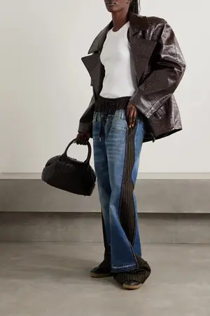 THE FRANKIE SHOP - Oversized Croc-Effect Faux Leather Coat
