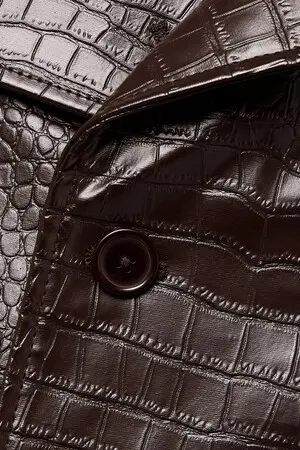 THE FRANKIE SHOP - Oversized Croc-Effect Faux Leather Coat