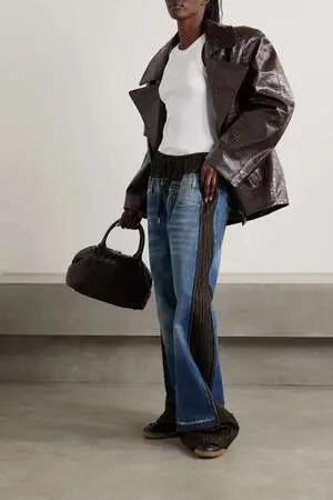 THE FRANKIE SHOP - Oversized Croc-Effect Faux Leather Coat