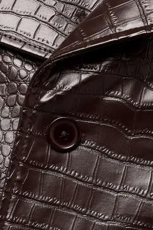 THE FRANKIE SHOP - Oversized Croc-Effect Faux Leather Coat