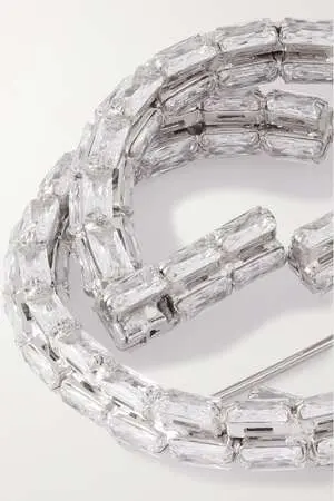 Gucci Interlocking G -tone Crystal Brooch