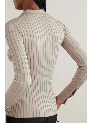 Galvan Rhea Metallic Ribbed-knit Shirt