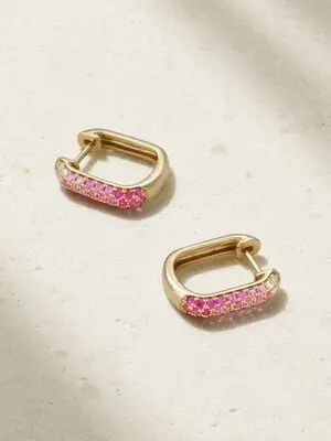 ROXANNE FIRST 14-karat Gold Sapphire Stud Earrings - Pink