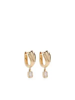 Lizzie Mandler 18kt Yellow Diamond Huggie Earrings - Gold
