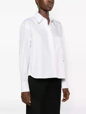 Victoria Beckham Logo-embroidered Poplin Shirt - White