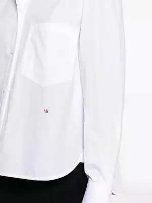 Victoria Beckham Logo-embroidered Poplin Shirt - White