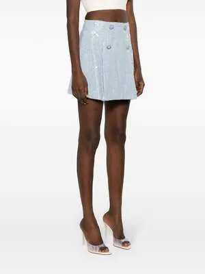 SELF-PORTRAIT High-waist Sequined Bouclé Miniskirt