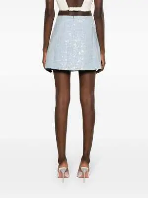 SELF-PORTRAIT High-waist Sequined Bouclé Miniskirt