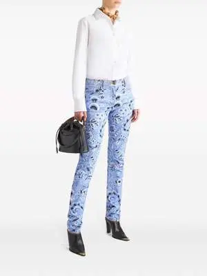 Etro Bandana-print Skinny Jeans - Blue