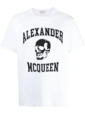 Alexander McQueen Logo-print Cotton T-shirt - White