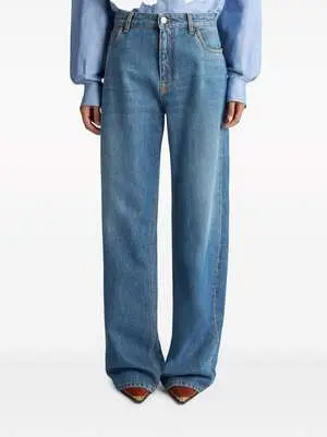 Etro Pegaso Embroidered Wide-leg Jeans - Blue
