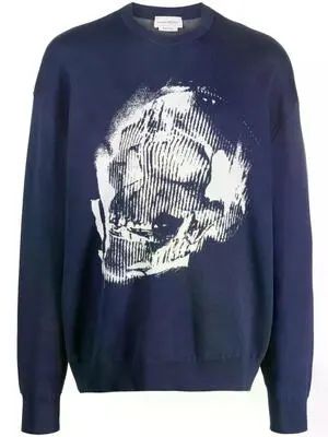 Alexander McQueen Skull Graffiti Jacquard-knit Jumper