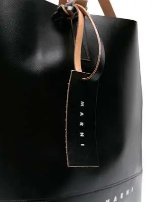 Marni Tribeca Logo-print Faux-leather Tote Bag