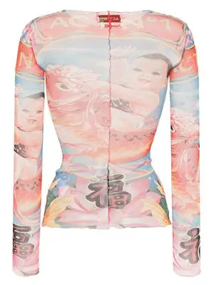 ACT Nº1 Graphic-print Semi-sheer Sweatshirt