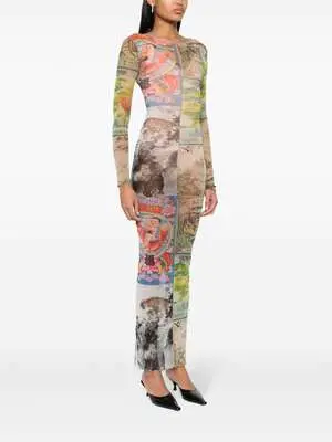 ACT Nº1 Graphic-print Semi-sheer Dress