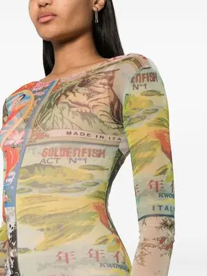 ACT Nº1 Graphic-print Semi-sheer Dress