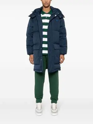 Maison Kitsuné Fox-appliqué Padded Coat - Blue