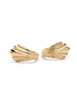 Lizzie Mandler 18kt Yellow Fluted Huggie Hoop Earrings