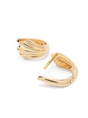 Lizzie Mandler 18kt Yellow Fluted Huggie Hoop Earrings