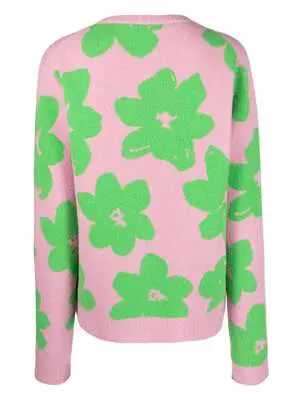 JIL SANDER Floral-intarsia Wool Blend Jumper