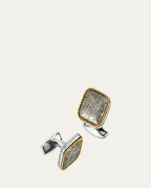 Tateossian Limited Edition Meteorite Square Cufflinks