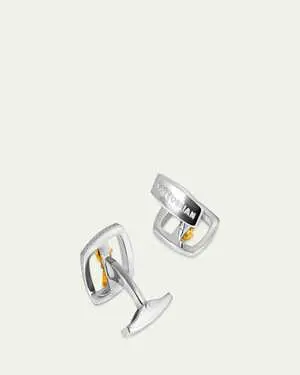 Tateossian Limited Edition Gold Nugget Cufflinks In Silver