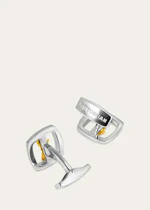Tateossian Limited Edition Gold Nugget Cufflinks In Silver
