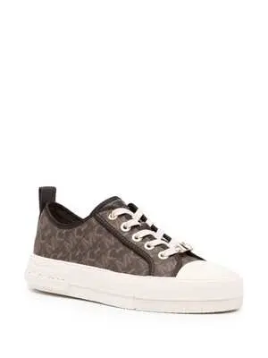 Michael Kors Logo Pattern Lace-up Sneakers - Brown
