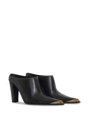 Etro Metallic Toe-cap Leather Mules