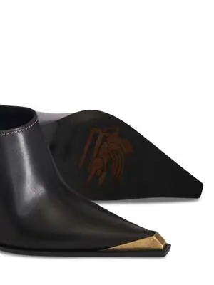 Etro Metallic Toe-cap Leather Mules