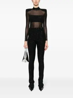 NISSA Crystal-embellished Flared Trousers