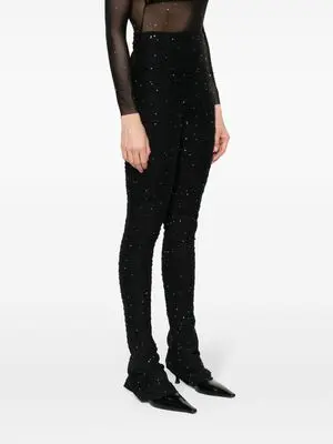 NISSA Crystal-embellished Flared Trousers