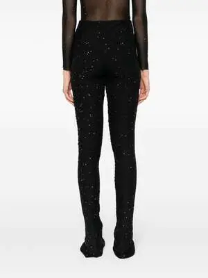 NISSA Crystal-embellished Flared Trousers