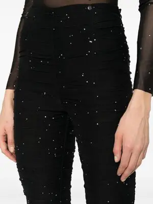 NISSA Crystal-embellished Flared Trousers