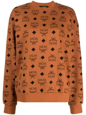 Mcm Monogram Print Cotton Sweatshirt